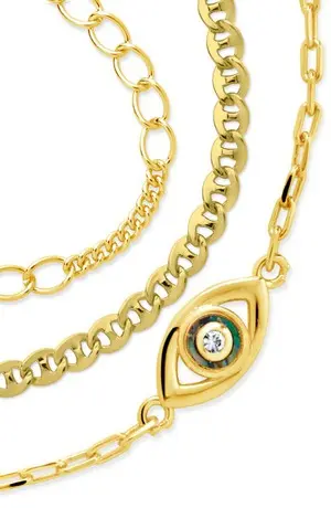 Sterling Forever Set Of 3 Chain Bracelets