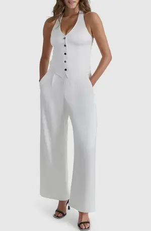 Dkny Halter Tuxedo Jumpsuit