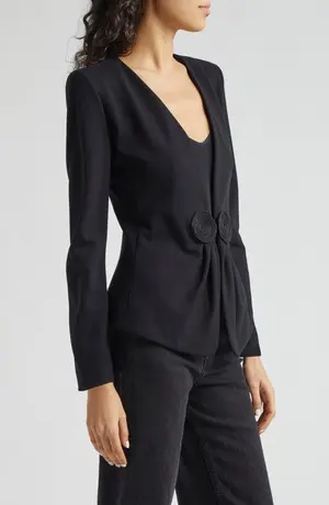 Emporio Armani Shaped V-neck Jersey Jacket