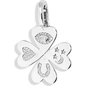 Adina Reyter Good Luck Diamond Clover Pendant Silver