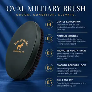 PETE & PEDRO Oval Military Hair & Beard Brush