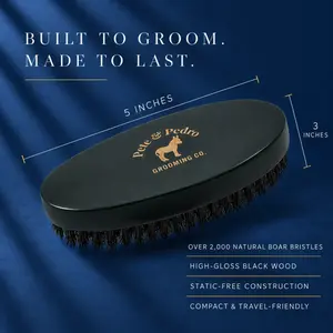 PETE & PEDRO Oval Military Hair & Beard Brush