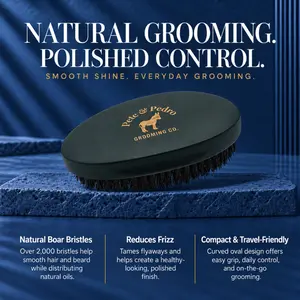 PETE & PEDRO Oval Military Hair & Beard Brush