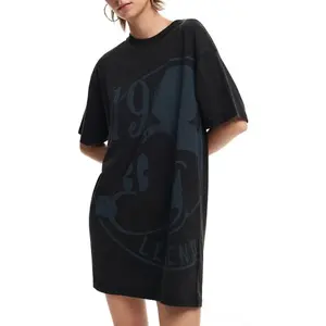 Desigual Mickey Mouse Cotton Graphic T-shirt Dress