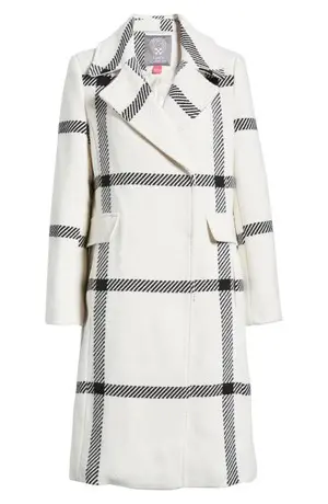Vince Camuto Plaid Wool-blend Coat