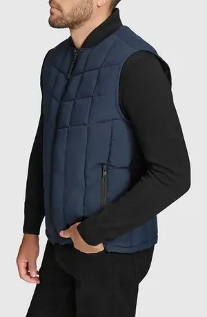 Andrew Marc Water Resistant Quilted Puffer Vest - Ink