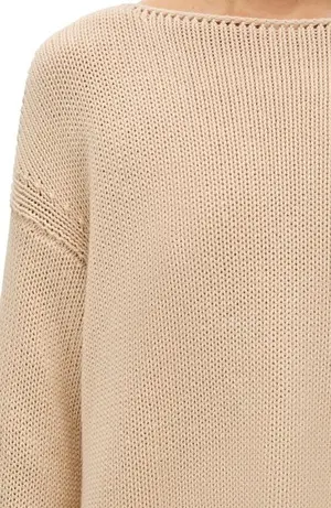 Another Tomorrow Draped Knit Sweater - Sand
