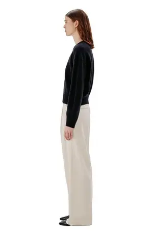 Another Tomorrow Cashmere Knit Sweatshirt - Black