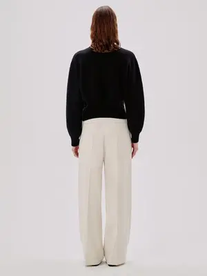 Another Tomorrow Cashmere Knit Sweatshirt - Black