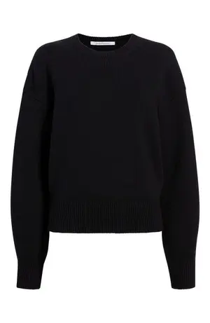Another Tomorrow Cashmere Knit Sweatshirt - Black