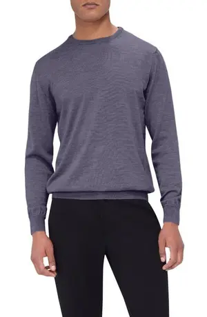 Bugatchi Scott Crewneck Merino Wool Sweater - Anthracite