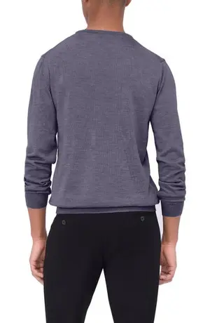 Bugatchi Scott Crewneck Merino Wool Sweater - Anthracite