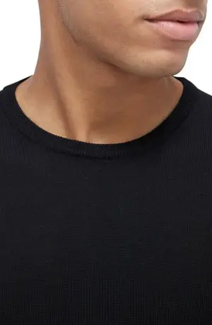 Bugatchi Scott Crewneck Merino Wool Sweater - Black