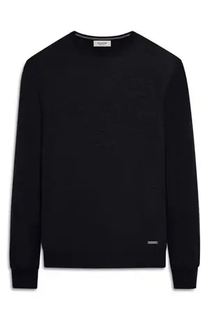 Bugatchi Scott Crewneck Merino Wool Sweater - Black