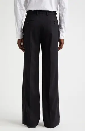 Dolce & Gabbana Pintuck Stretch Virgin Wool Straight Leg Trousers - N0000 Nero