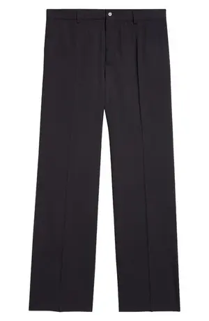 Dolce & Gabbana Pintuck Stretch Virgin Wool Straight Leg Trousers - N0000 Nero