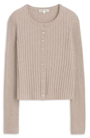 ALEX MILL Ribbed Wool-cashmere Cardigan - Pumice