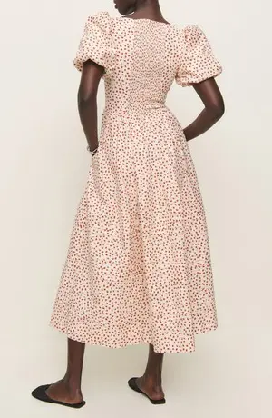 REFORMATION Everlyn Puff Sleeve Organic Cotton Maxi Dress
