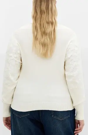 City Chic Braylin Embellished Sweater - Ivory
