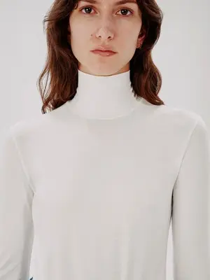 Another Tomorrow Turtleneck Bodysuit - White