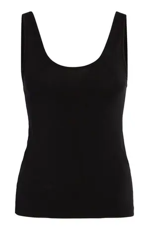 Another Tomorrow Slim Fit Tank Top - Black