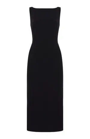 Another Tomorrow Doppio Boatneck Midi Dress