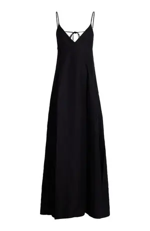 Another Tomorrow Seamed Slip Maxi Dress - Black