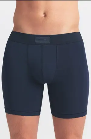SKIMS 3-pack 5-inch Stretch Cotton & Modal Boxer Briefs - Blue Black Multi