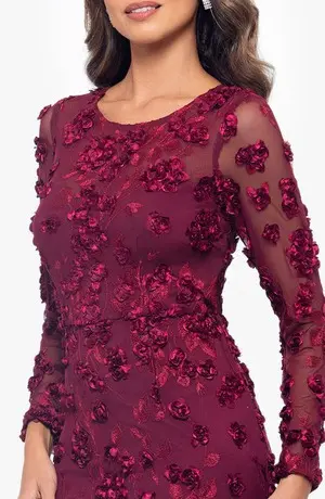 XSCAPE EVENINGS Embroidered Floral Gown