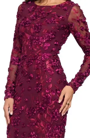 XSCAPE EVENINGS Embroidered Floral Gown