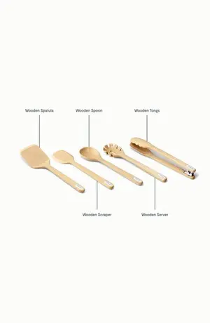 CARAWAY 5-piece Birch Kitchen Utensil Set