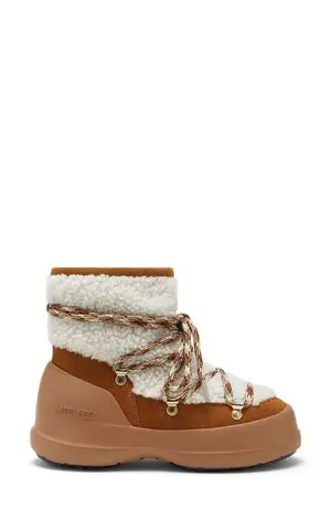 Moon Boot Luna Shearling Boots - Whisky/off White
