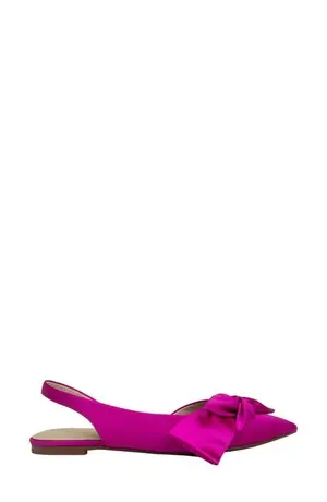 Yosi Samra Violet Pointed Toe Slingback Flat - Fuchsia