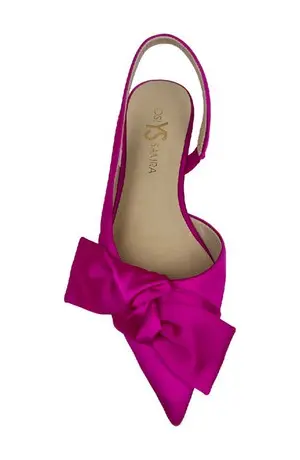 Yosi Samra Violet Pointed Toe Slingback Flat - Fuchsia