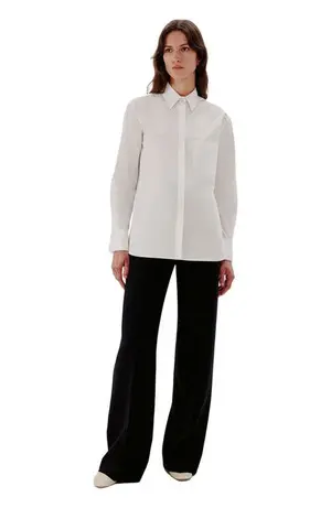 Another Tomorrow Organic Cotton Button-up Shirt