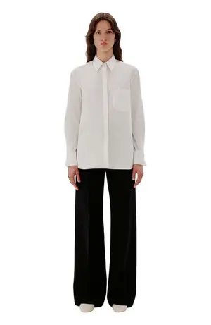 Another Tomorrow Organic Cotton Button-up Shirt