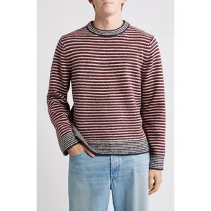 BDG URBAN OUTFITTERS Micro Stripe Pullover Sweater - Red Stripe