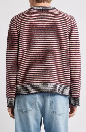 BDG URBAN OUTFITTERS Micro Stripe Pullover Sweater - Red Stripe