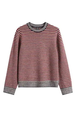 BDG URBAN OUTFITTERS Micro Stripe Pullover Sweater - Red Stripe