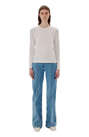 Women's White Long Sleeve Tees