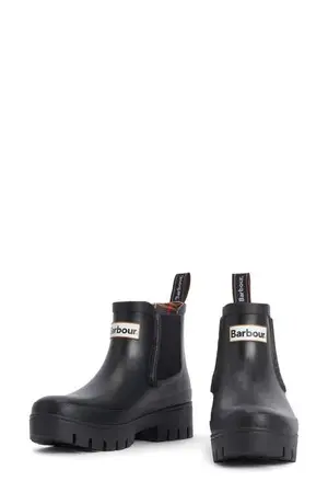 Barbour Halton Waterproof Chelsea Rain Boot - Black
