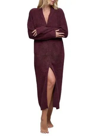 Barefoot Dreams Cozychic™ Front Zip Robe Deep Garnet