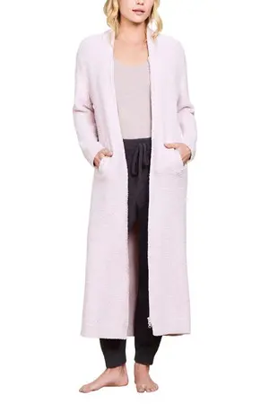 Barefoot Dreams Cozychic™ Front Zip Robe - He Dusty Rose-white