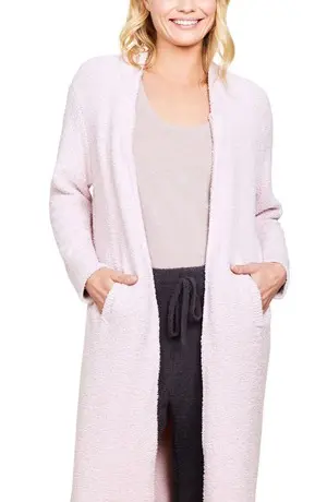 Barefoot Dreams Cozychic™ Front Zip Robe - He Dusty Rose-white