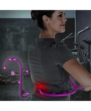 LIBA Back And Neck Massager Trigger Point Massage Tools For Pain Relief And Self Massage Hook Therapy Handheld Back Neck Shoulder Massager - Purple