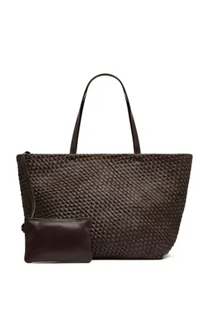 ST. AGNI Large Woven Leather Tote