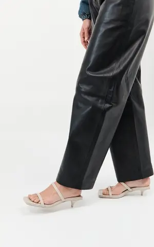 ST. AGNI Fine Strap Kitten Heel Sandals