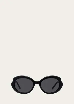Loewe Round Frame Sunglasses - Shiny Black