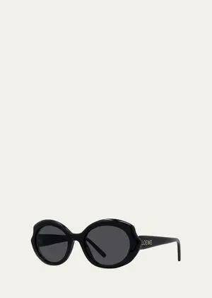 Loewe Round Frame Sunglasses - Shiny Black