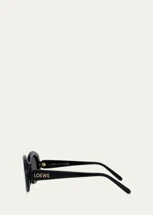 Loewe Round Frame Sunglasses - Shiny Black